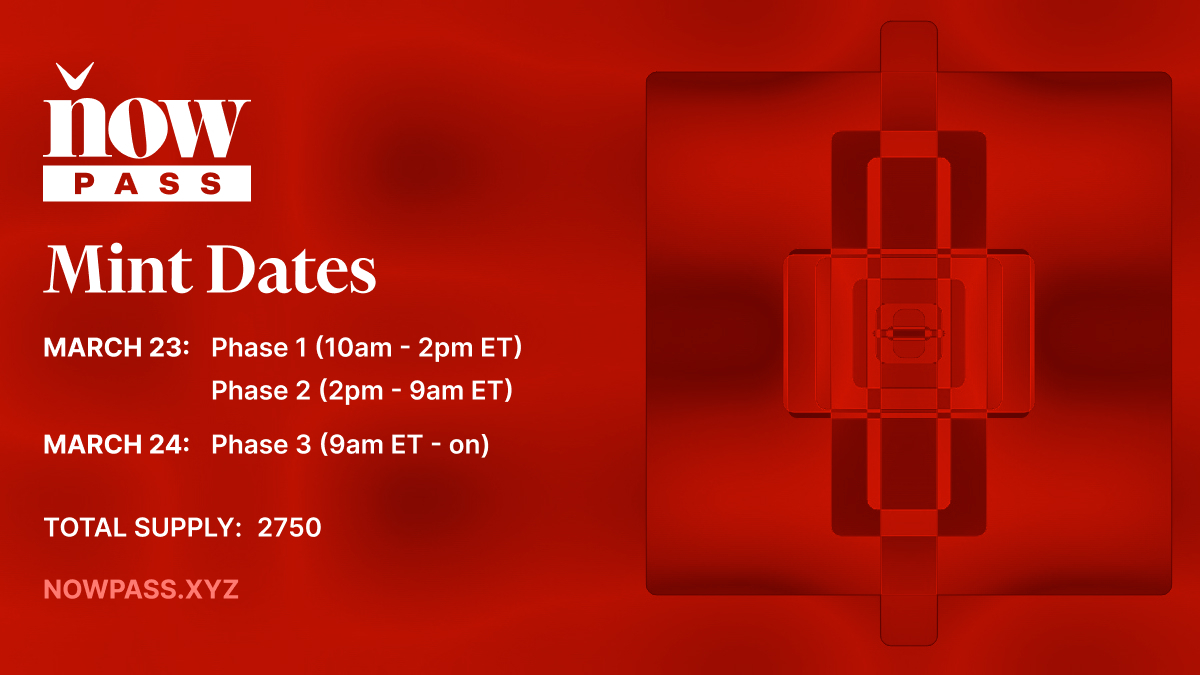 Creative Data Networks » The Now Pass Mint Details Have Been Unveiled